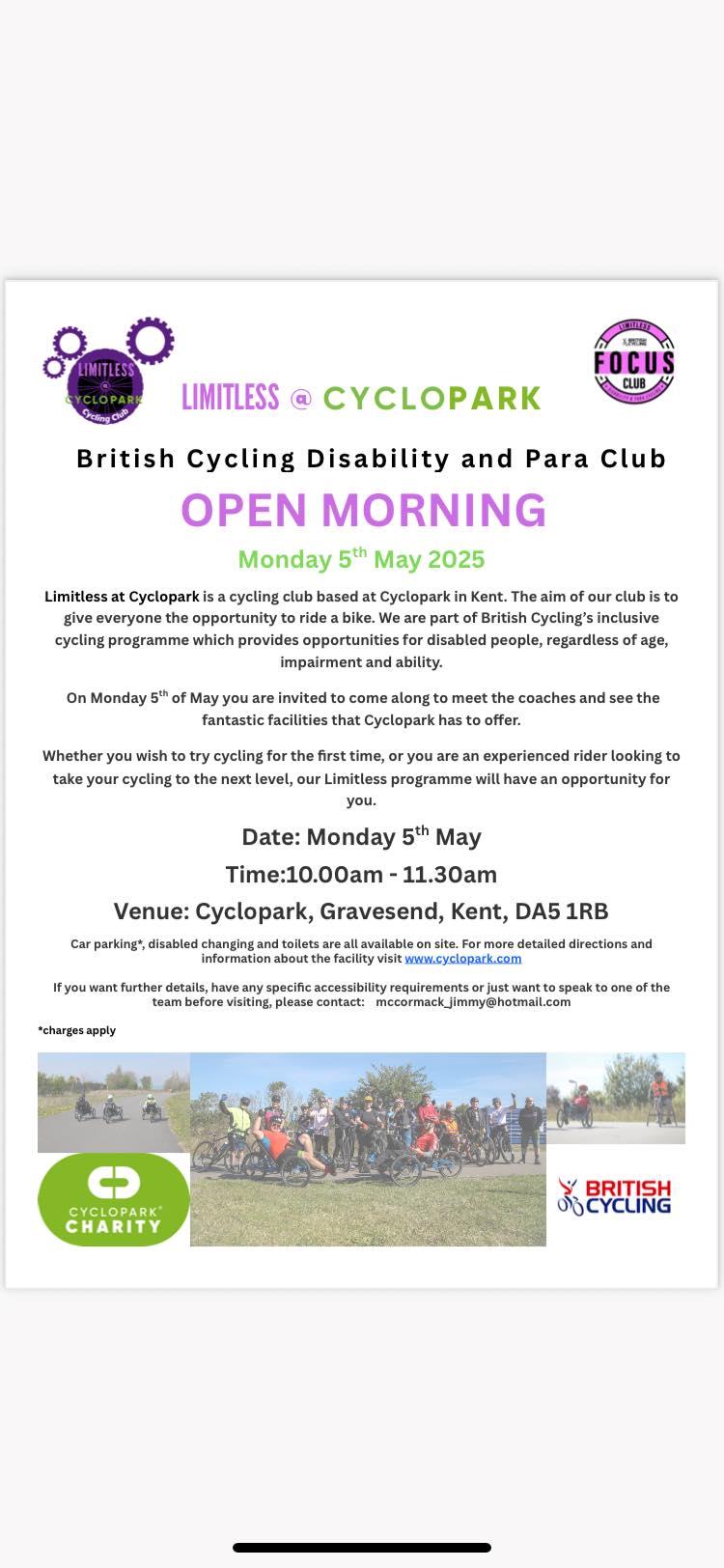 British Cycling Disability and Para Club Open Morning