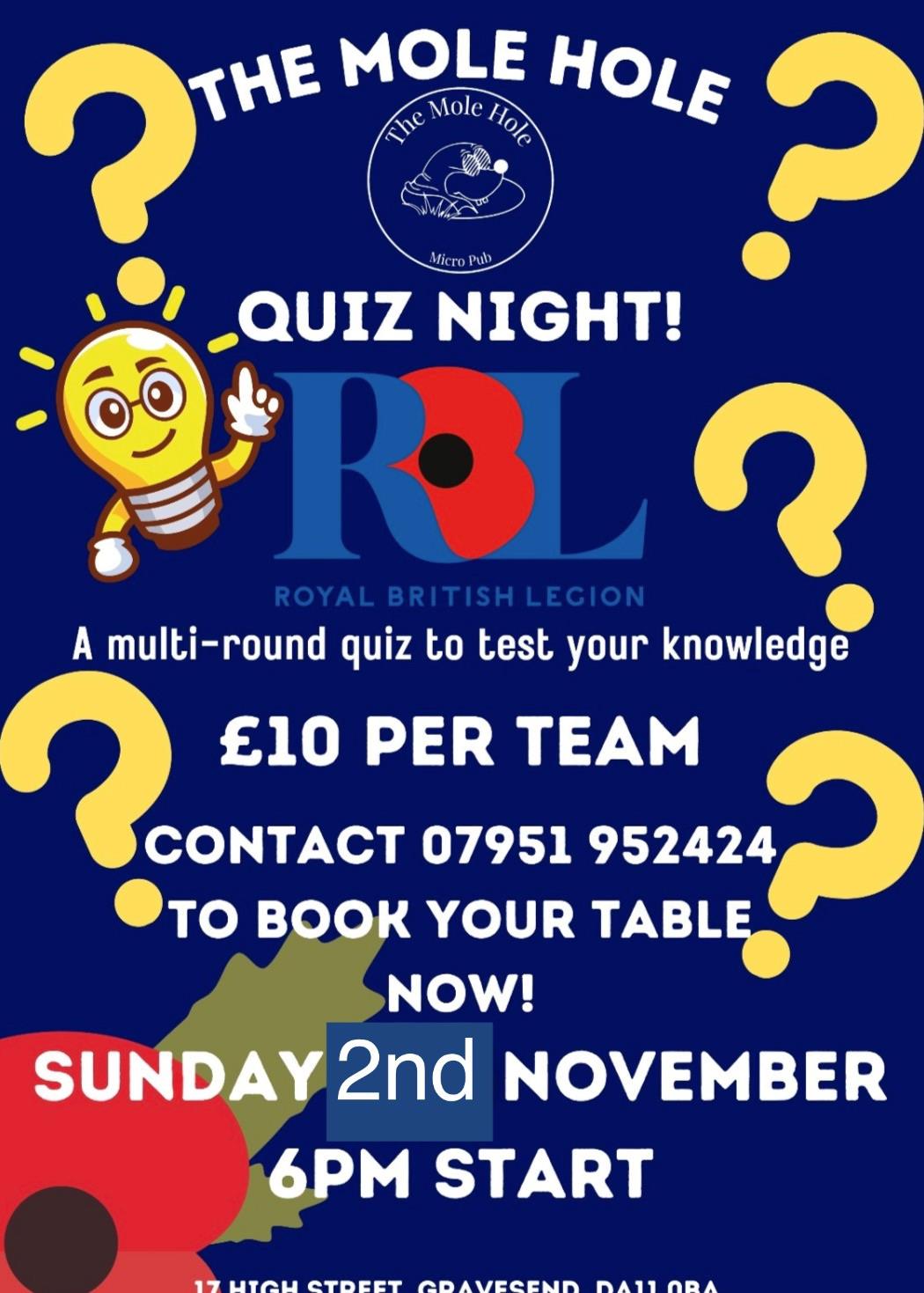 The Mole Hole - Quiz Night